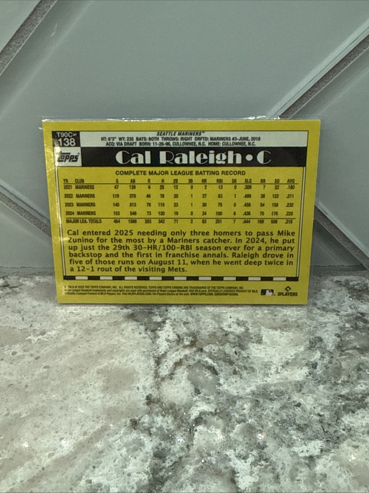 2025 Topps Chrome Cal Raleigh #T90C-138 35th Anniversary Mojo Refractor ...