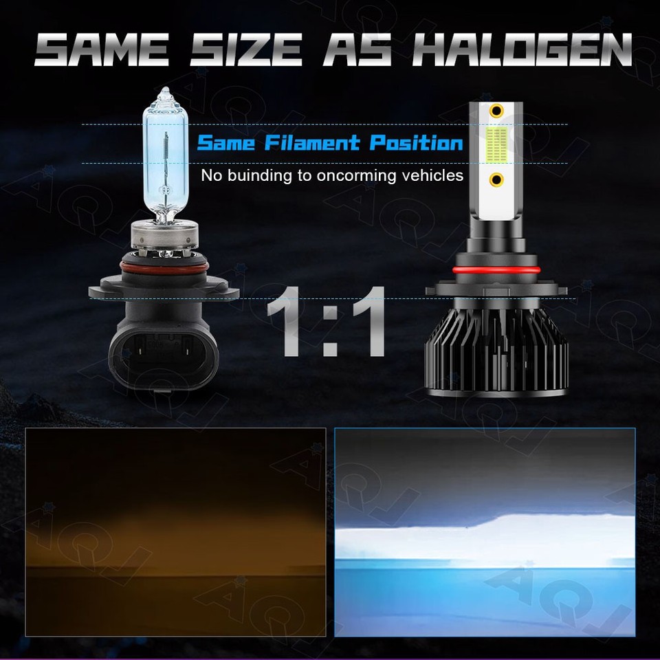 LED Headlights High Low Beam Bulbs 8000K Ice Blue 2PC For Cadillac XT5 ...