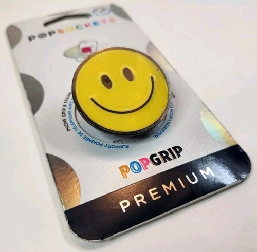 PopSockets Enamel Metal Be Happy Smiley Face PopSocket Pop Socket ...