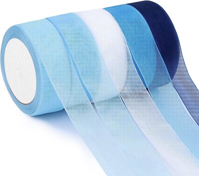 Showin 5 Rolls Organza Ribbon 1" x 25 Yd Each Roll Sheer Chiffon Ribbon ...