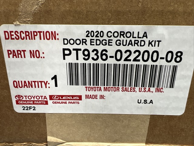 Genuine Toyota Door Edge Guard Super White PT936-02200-00 for sale ...
