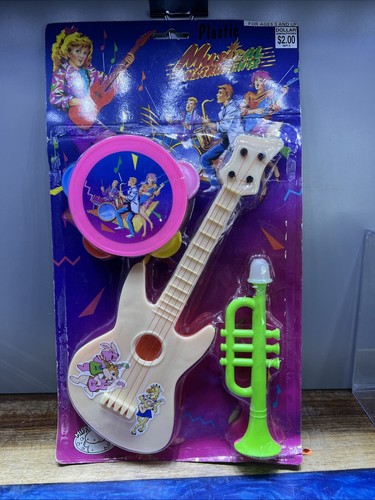 Vintage 90s Plastic Musical Instruments Kids Toys Tambourine Guitar ...