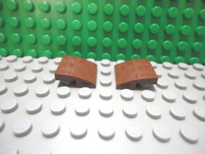 Lego 2 Reddish Brown 2x2 Curved Smooth Slopes brick block NEW | eBay