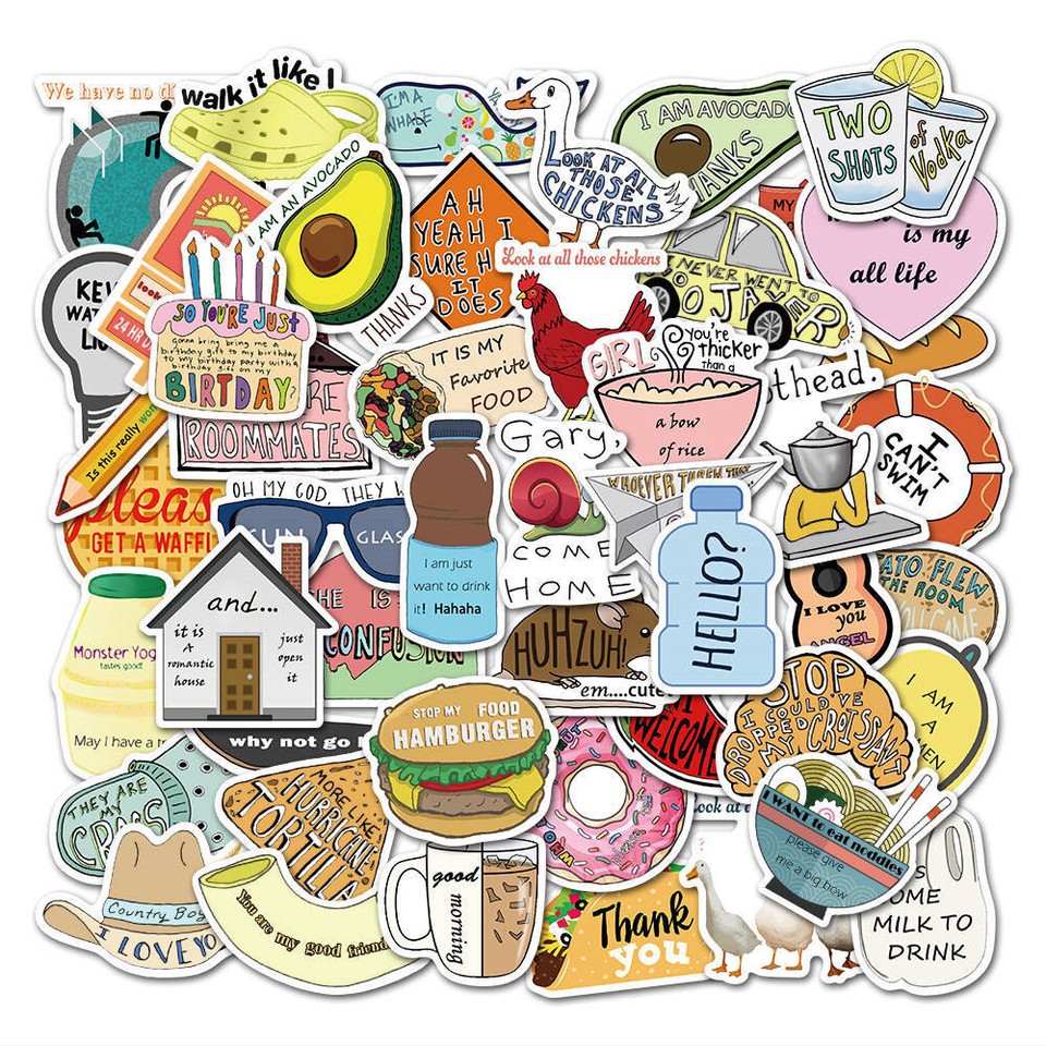 50pcs Vine Word INS 6 Style VSCO Vinyl Decal Stickers Laptop Waterproof ...