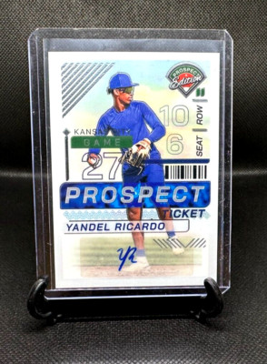 YANDEL RICARDO 2024 Panini Prospect Edition Holo Prospect Ticket Auto ...