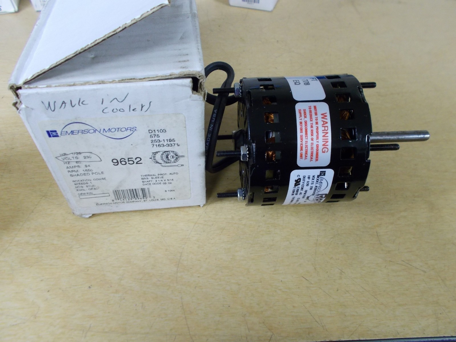 NEW Emerson D1103 Motors D1103575253-1195 7163-3371 9652 1/20HP *FREE ...