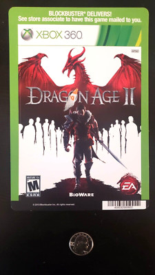 Dragon Age II 2 - XBOX 360 - Blockbuster Video BACKER CARD ART MINI ...