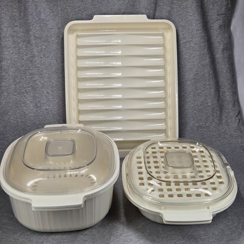 7-Piece Rubbermaid Microwave Cookware 3 Qt, 1 Qt, Steamer, Lids, Bacon ...