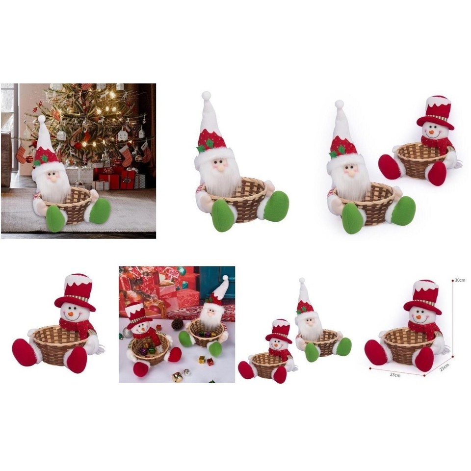 Cozy Christmas Touch Christmas Storage Basket Santa Candy Bowl Snowman Decor | eBay Australia