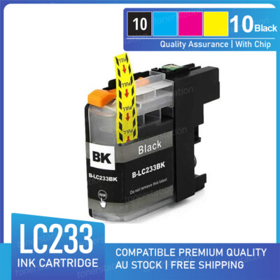 10 Black Ink Cartridge LC233 For Brother DCP J4120DW MFC J880DW ...