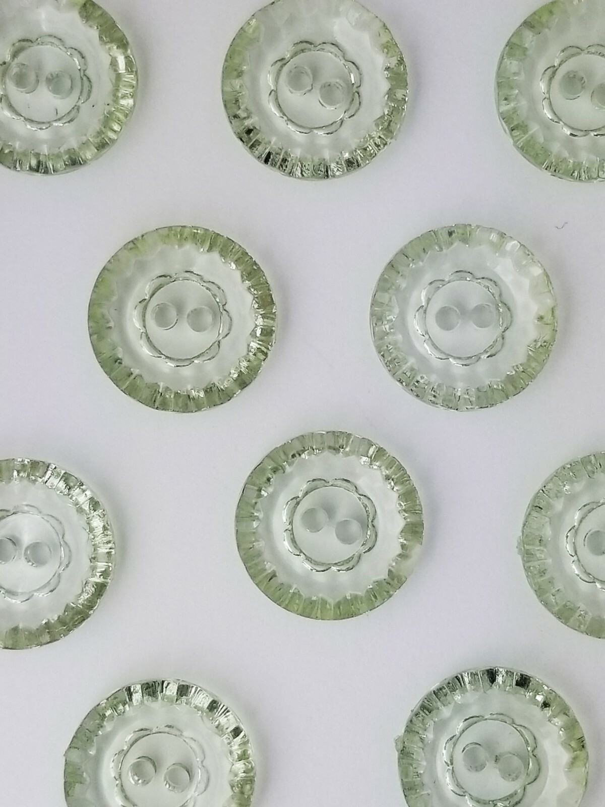 SIZE 24L - 5/8", CRYSTAL BUTTON, SAGE, 1 DOZEN, SHINY FINISH, FREE ...