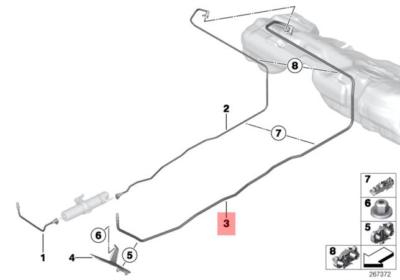 Genuine BMW F34 F34N Gran Turismo Fuel Feed Pipe Return Line OEM ...