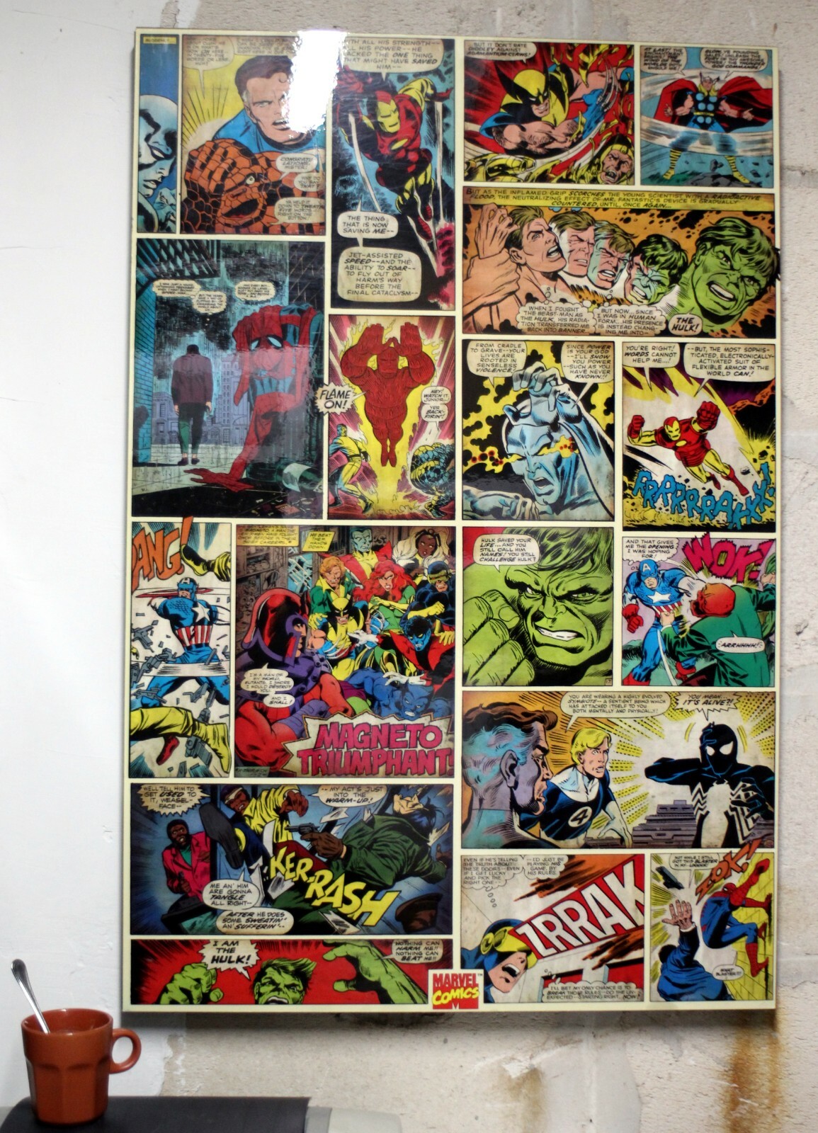 Marvel comics tableau acrylique plexiglas spiderman X-men captain ...