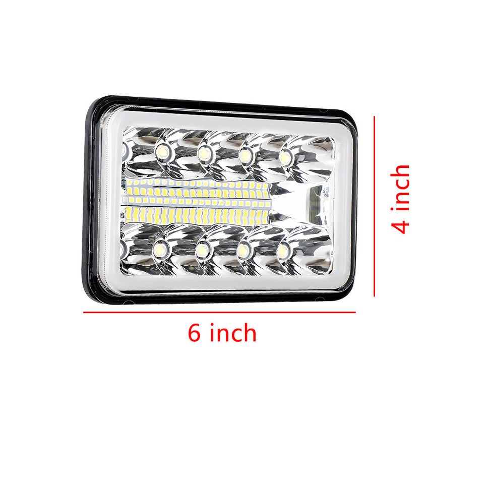 4X 4x6" LED Headlights For Kenworth T800 T400 T600A W900 Freightliner ...