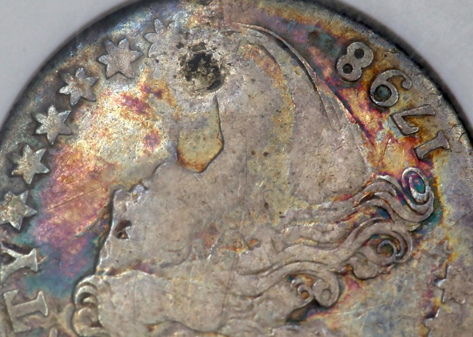 1798 Draped Bust Dime 10C - ANACS Fine Details - Iridescent Toning ...