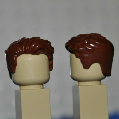 LEGO PARTS 1X MINIFIGURE REDDISH BROWN WIG/HAIR PIECE/MALE/BOY/SWEPT ...