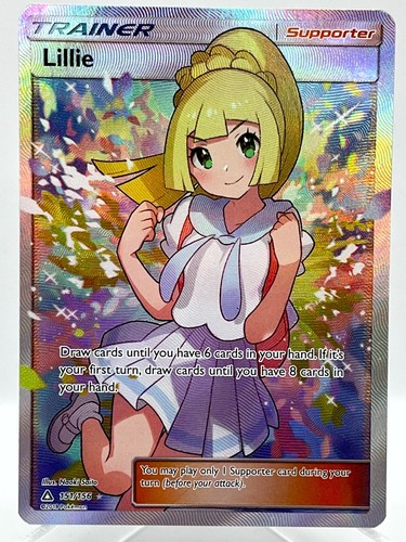Lillie 151/156 S&M Ultra Prism Holo Full Art Supporter Pokemon TCG Card ...