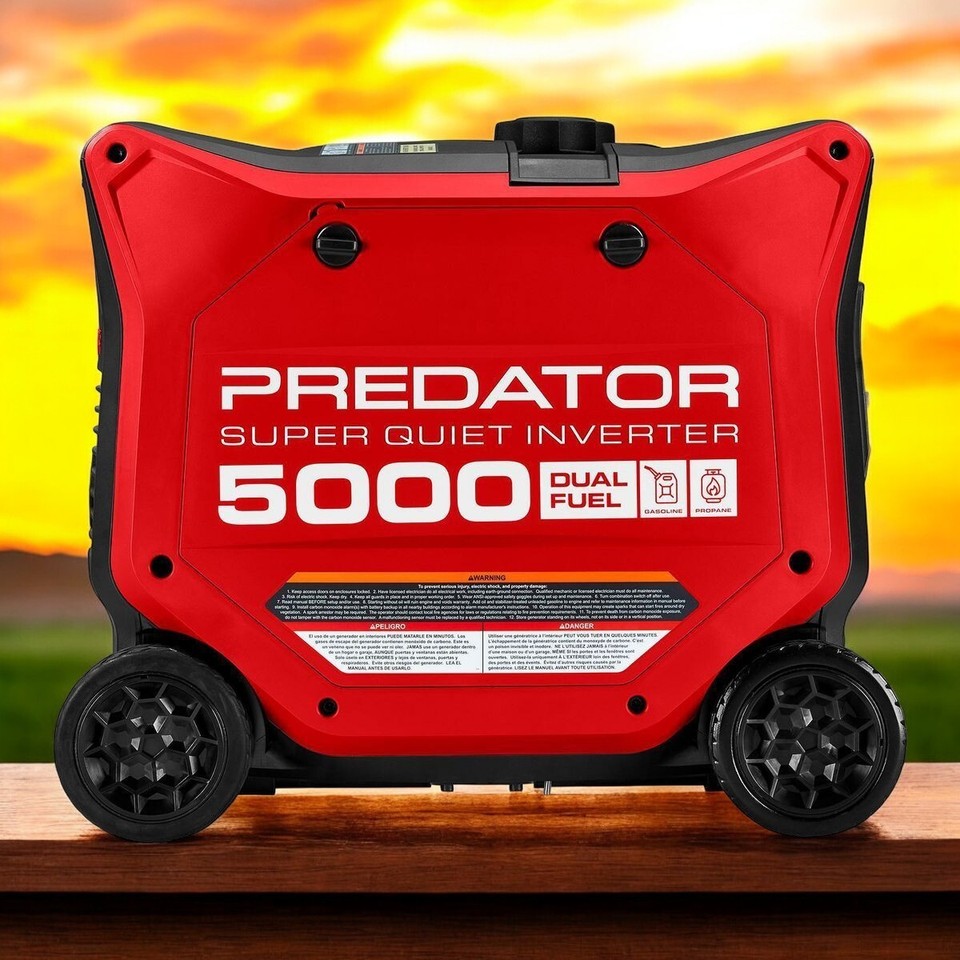 Predator 5000 Watt Inverter Generator Dual Fuel W/ Remote Start Camping ...