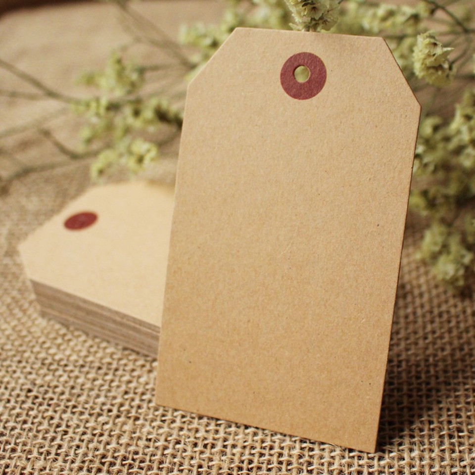 100pcs etichetta d'imballaggio Brown Kraft Paper Tag Etichetta fai da ...
