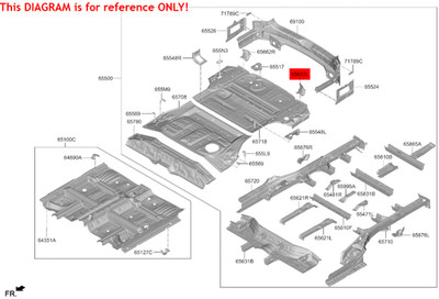 OEM 65652-P9000 REINF-RR FLOOR BACK,LH Rear/Left for Hyundai Palisade ...