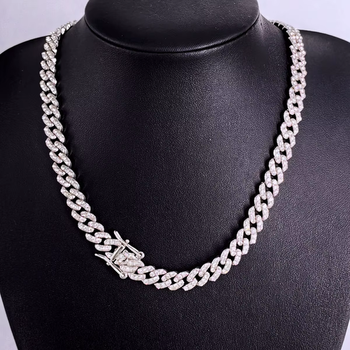 Hip Hop Shiny Cuban Link Chain Necklace Women Men Buling Rhinestone ...