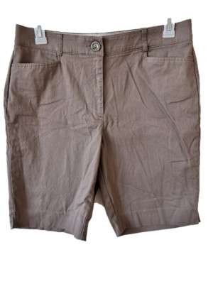 Studio Works shorts size 12 brown 10" inseam 2 pockets Bermuda | eBay