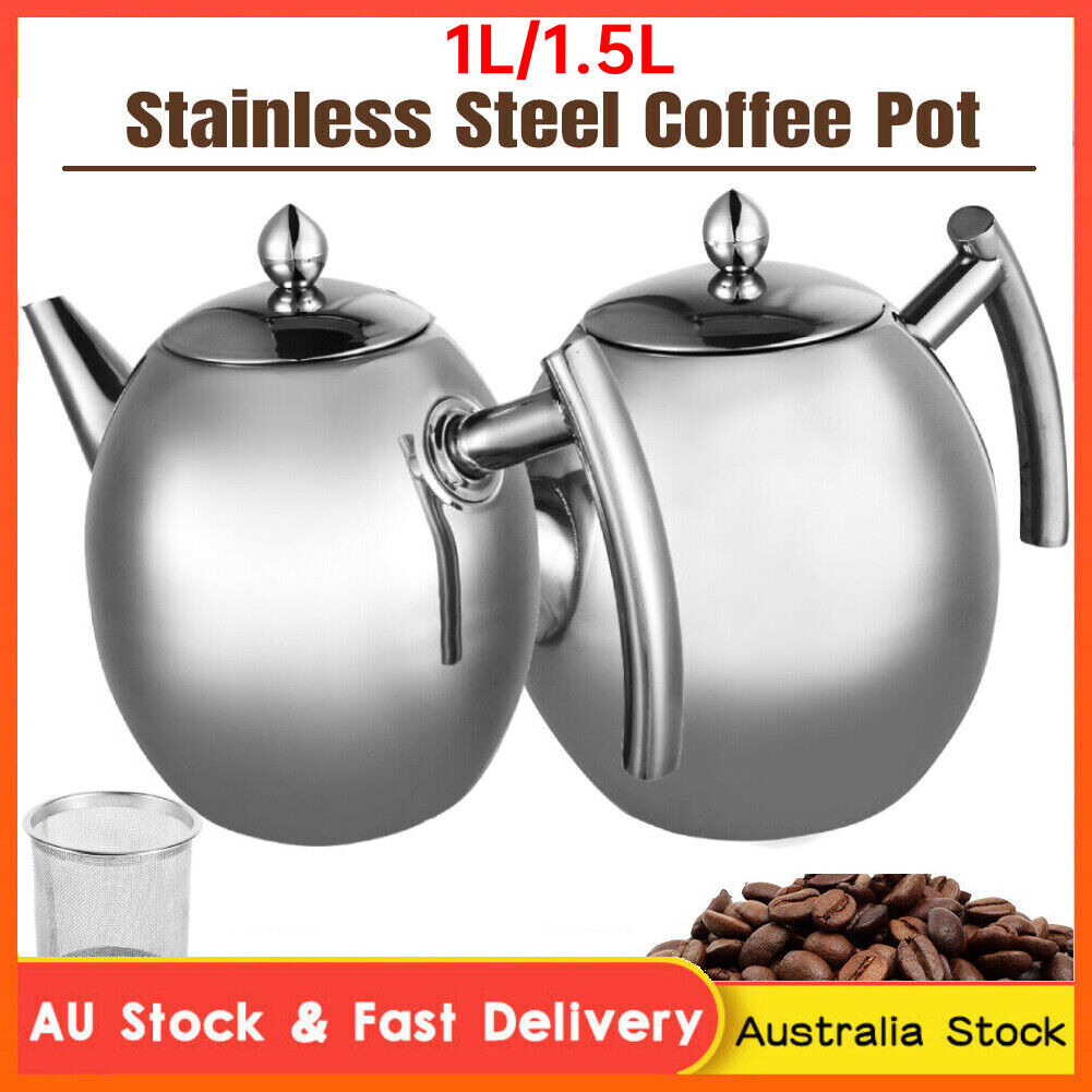 1L Teapot With Filter Stainless Steel Whistling Tea Kettle With Filter ...