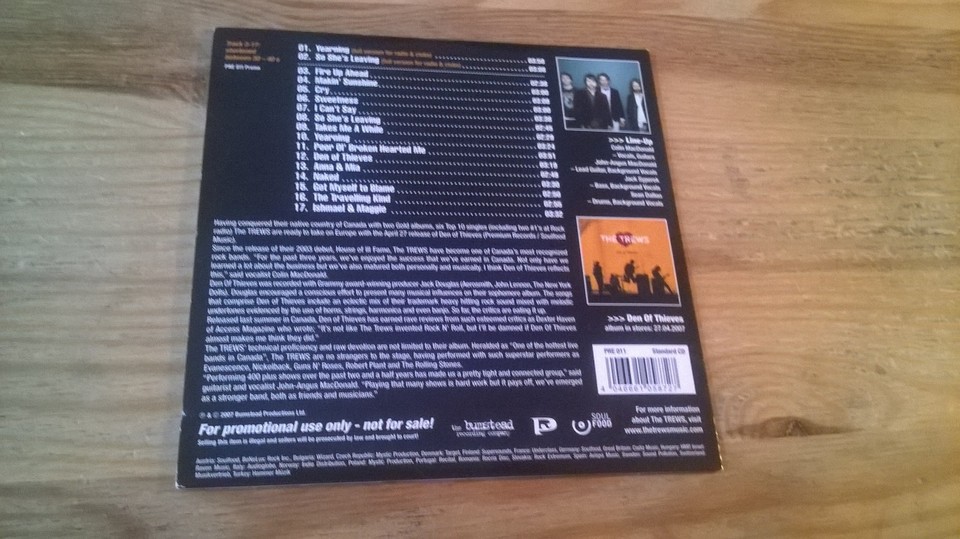 CD Pop The Trews - Den of Thieves (17 Song) Promo BUMSTEAD SOULFOOD cb ...