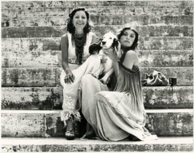Italian Sisters & Singers Mia Martini & Loredana Bert Sitting On OLD ...