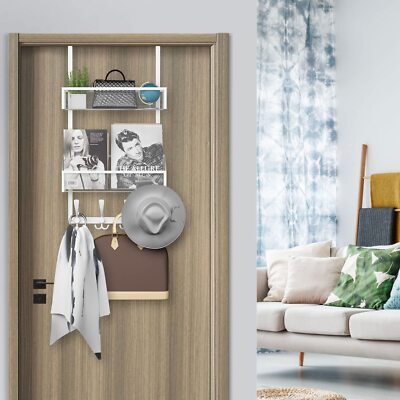 Over The Door Hooks Organizer, Coat Rack Over The Door Storage Hanger ...