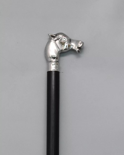 Brass Vintage Horse Handle Wooden Cane Walking Stick Cane 36" Long X ...