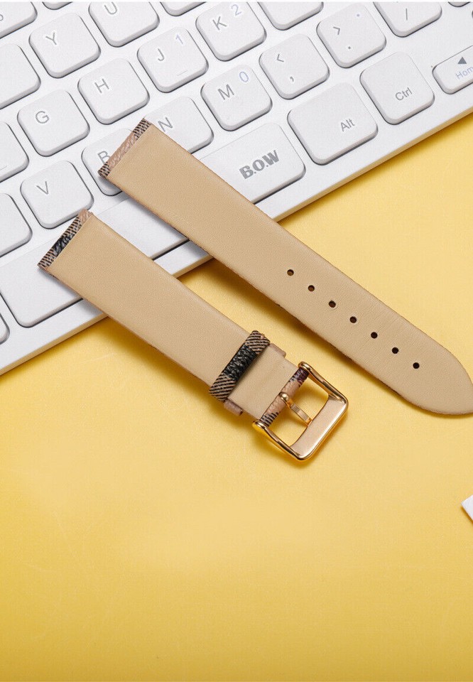 14 16 18 20 22MM Compatible For Burberry Leather Watch Band Strap Gray ...