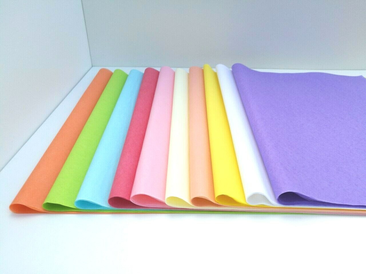 10 SHEETS TISSUE PAPER MIXED PASTL COLOURS 50x75cm TOP QUALITY ...
