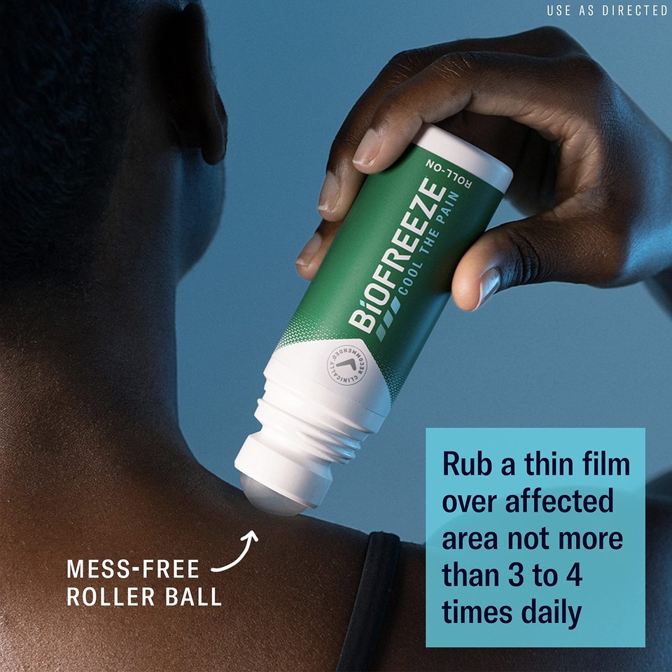 Biofreeze Roll-On Pain-Relieving Gel 3 FL OZ, Green (Pack Of 3) Topical ...