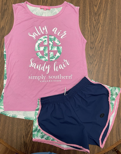 Simply Southern Salty Air Sandy Hair 2 Piece Outfit Drawstring Women's ...