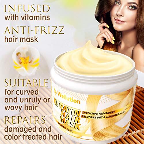 Wellution Keratin Hair Mask Intensive Restoration Treatment for Dry or ...