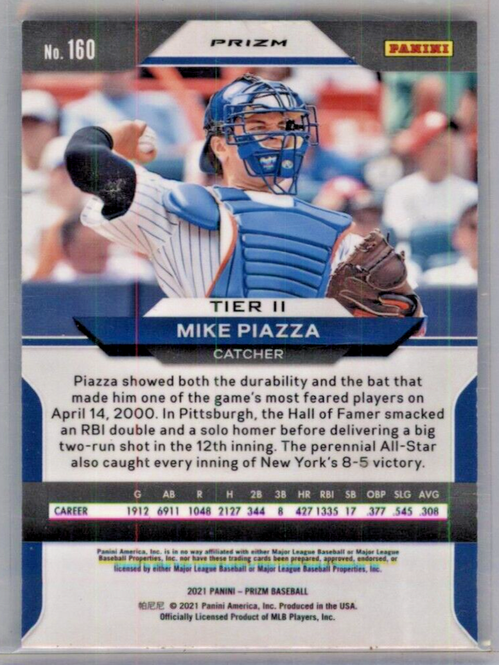 2021 Panini Prizm Blue Mike Piazza #160 NEW YORK METS | eBay