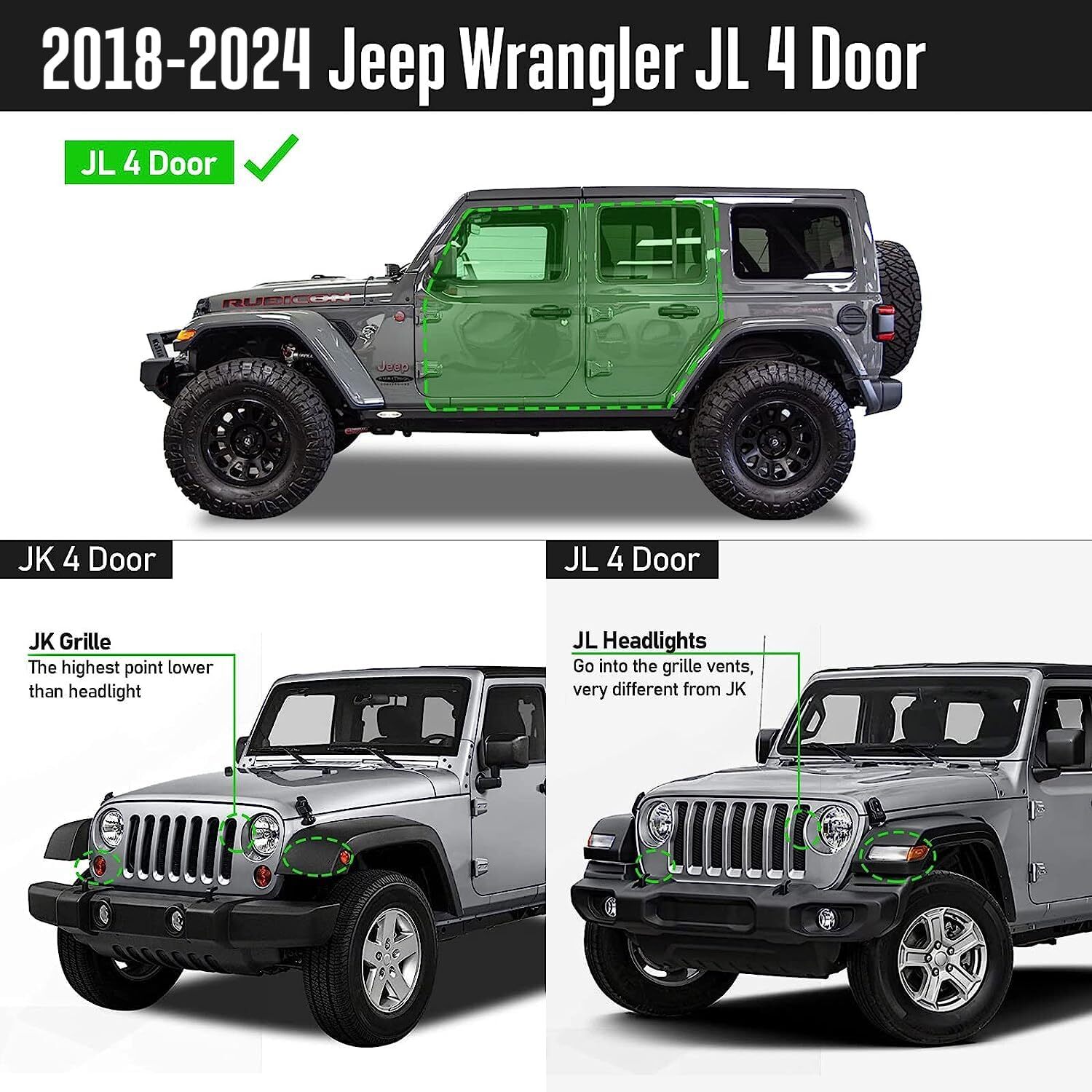 Drop Side Step For 2018-2026 Jeep Wrangler JL 4 Door 4Dr Running Board ...