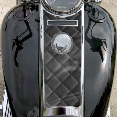 Printed Diamond Stitch Leather Dash Insert Fits Harley Road King Dash ...