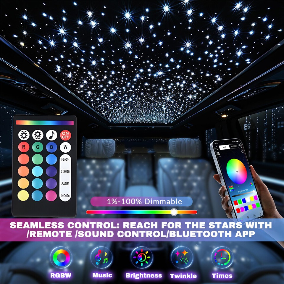1000pc Car Home Headliner Star Light kit Roof Twinkle Ceiling Lights ...