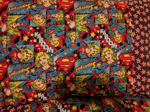 Supergirl pattern 100% new Cotton handmade Pillowcase one pair | eBay