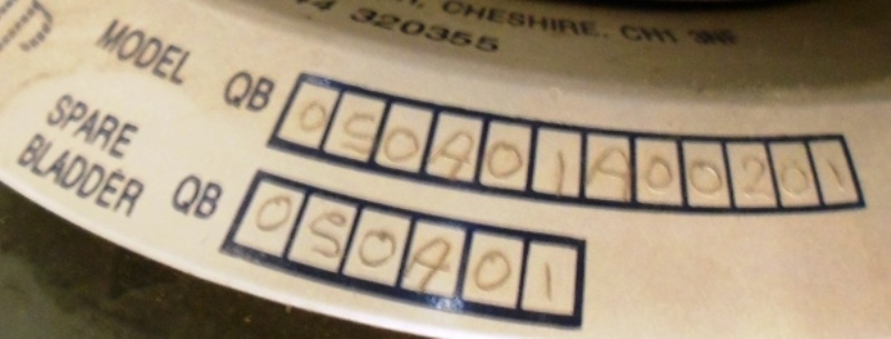 QHP BLADDER ACCUMULATOR QB050A01A00201, SIZE 050, MAX 207 BAR, DATE ...