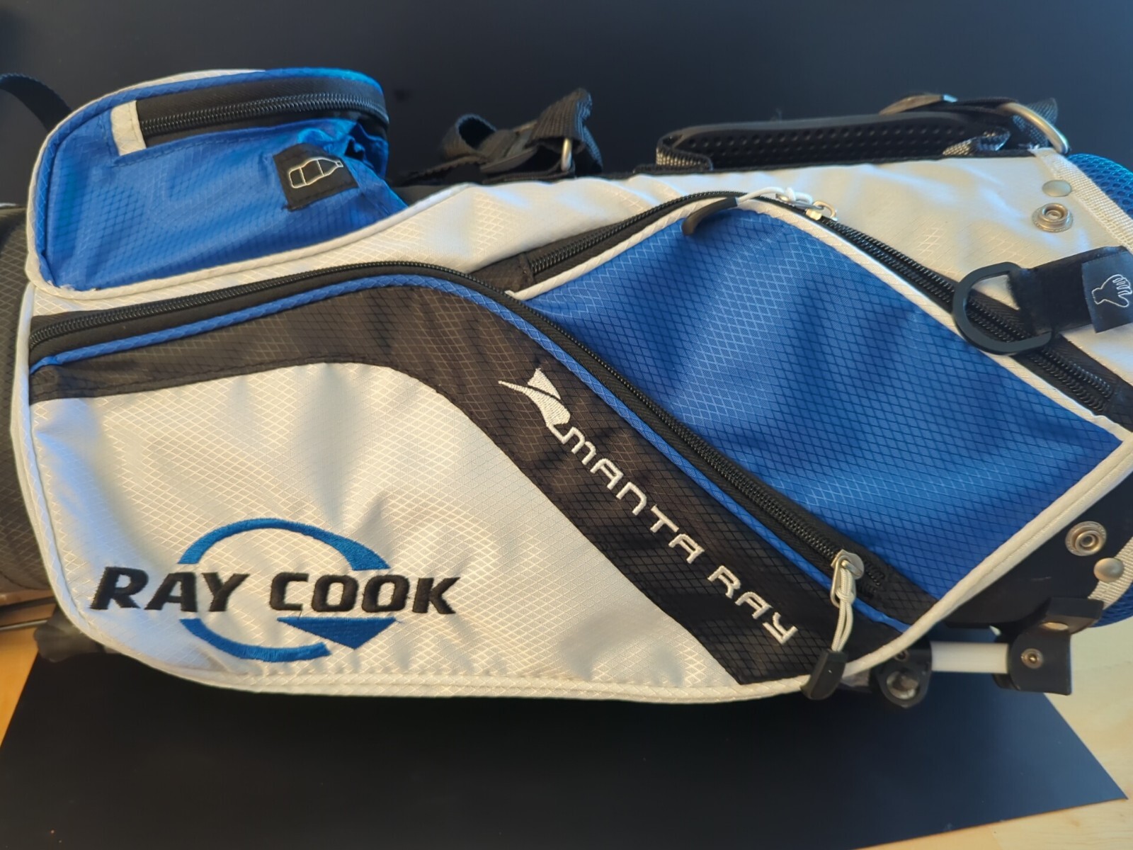 Junior Ray Cook Golf Bag | Blue & White With Stand And Padded Back Pack ...