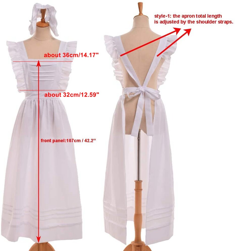 Victorian Women Apron Edwardian White Apron Housekeeper Maid Colonial ...