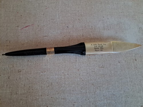 VTG Pen Letter Oppener DX Coop OIL Gas Service Sparta Wi Wis Wisconsin ...