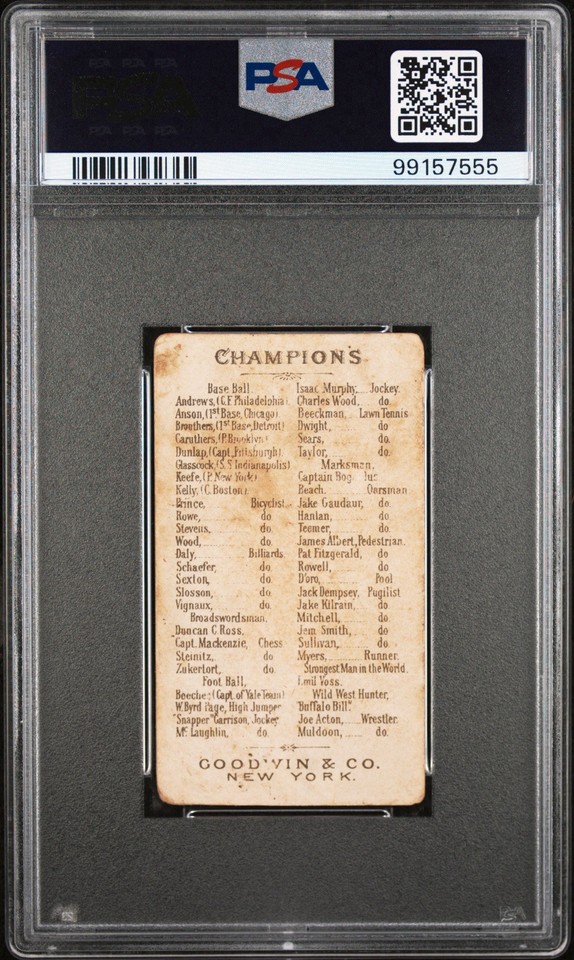JACK GLASSCOCK 1888 N162 GOODWIN CHAMPIONS PSA 1.5 ! *JUST GRADED~DEAD ...