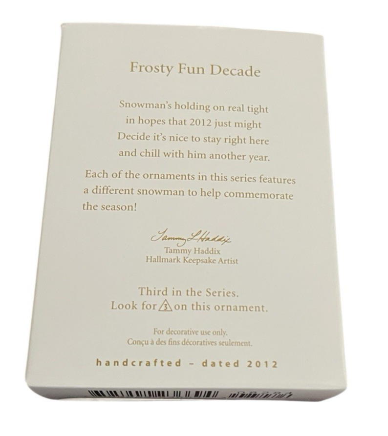Hallmark Keepsake Ornament 2012 Frosty Fun Decade Snowman 3rd in Series ...