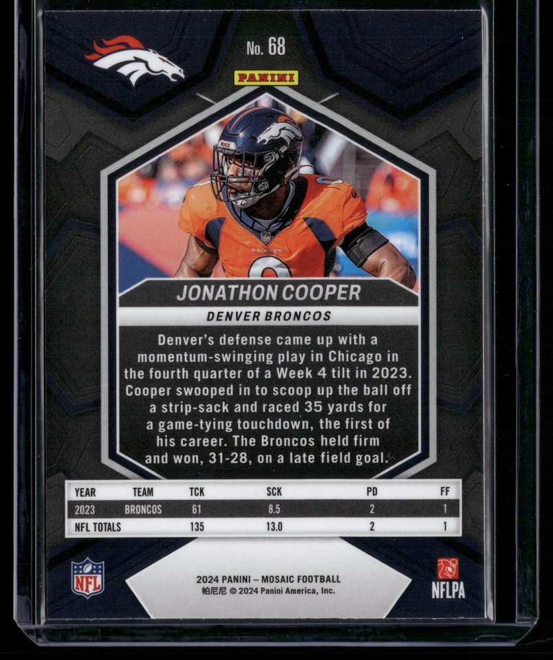 Jonathon Cooper 2024 Panini Mosaic #68 Denver Broncos | eBay