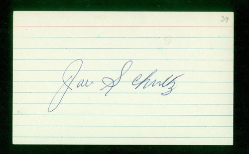 715, Joe Schultz, Original Signed/Autograph, Index Card, Browns, "1943 ...