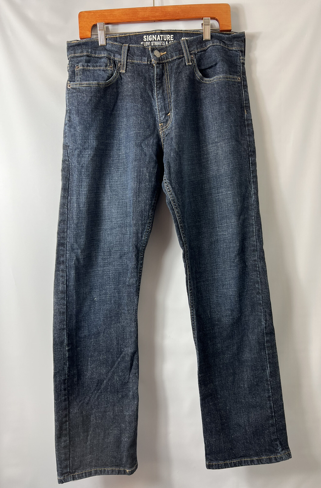 Mens Signature by Levi Strauss S51 Straight Blue Deni… - Gem